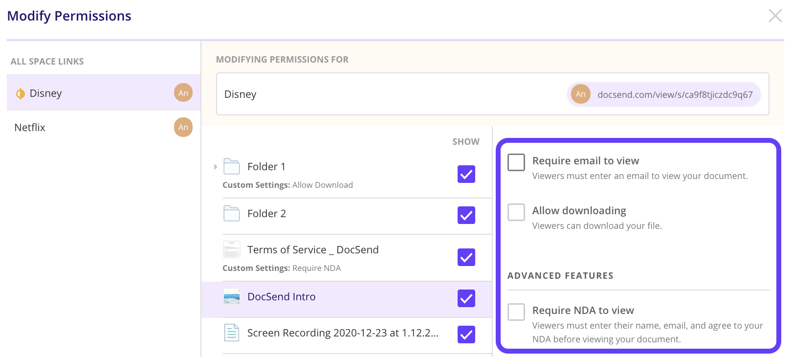 Granular Space Permissions Docsend Help Center