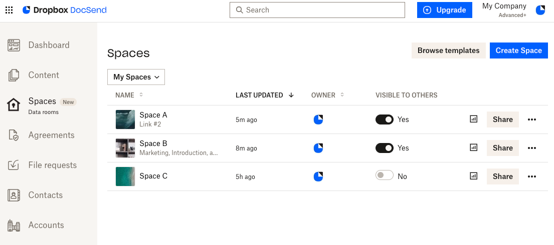Crear un espacio (sala de datos) – Centro de ayuda de DocSend
