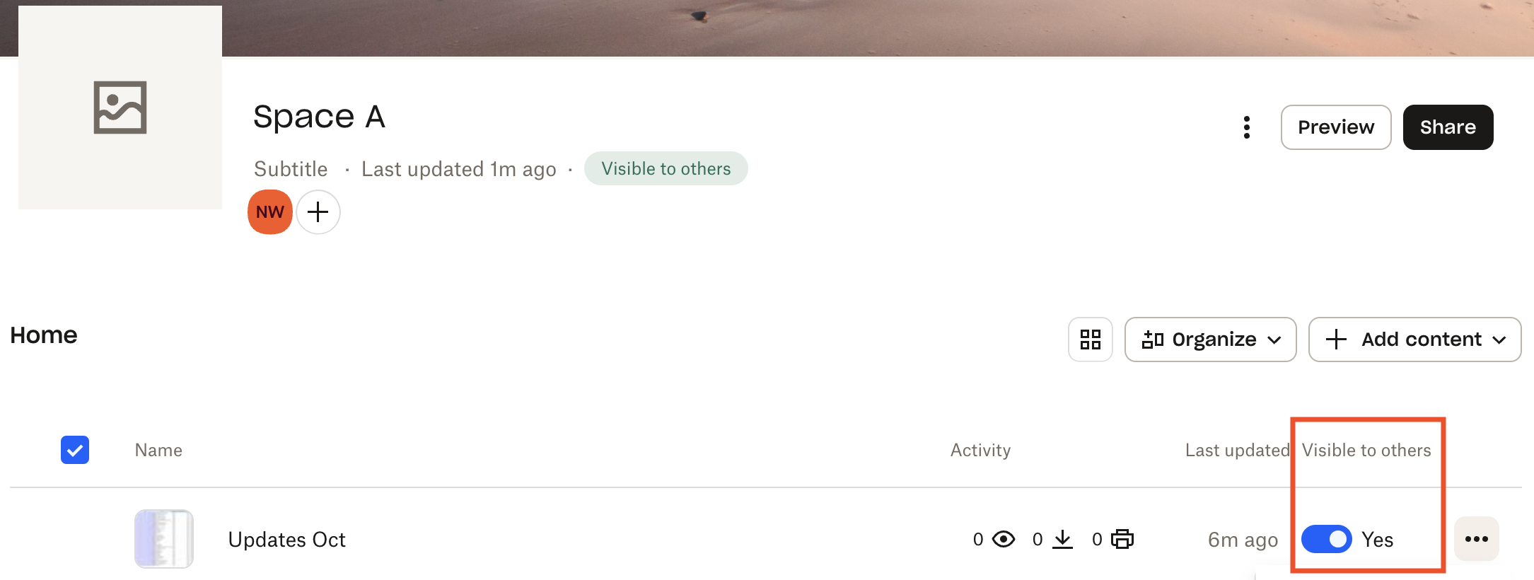 Manage content in a Space (data room) – DocSend Help Center