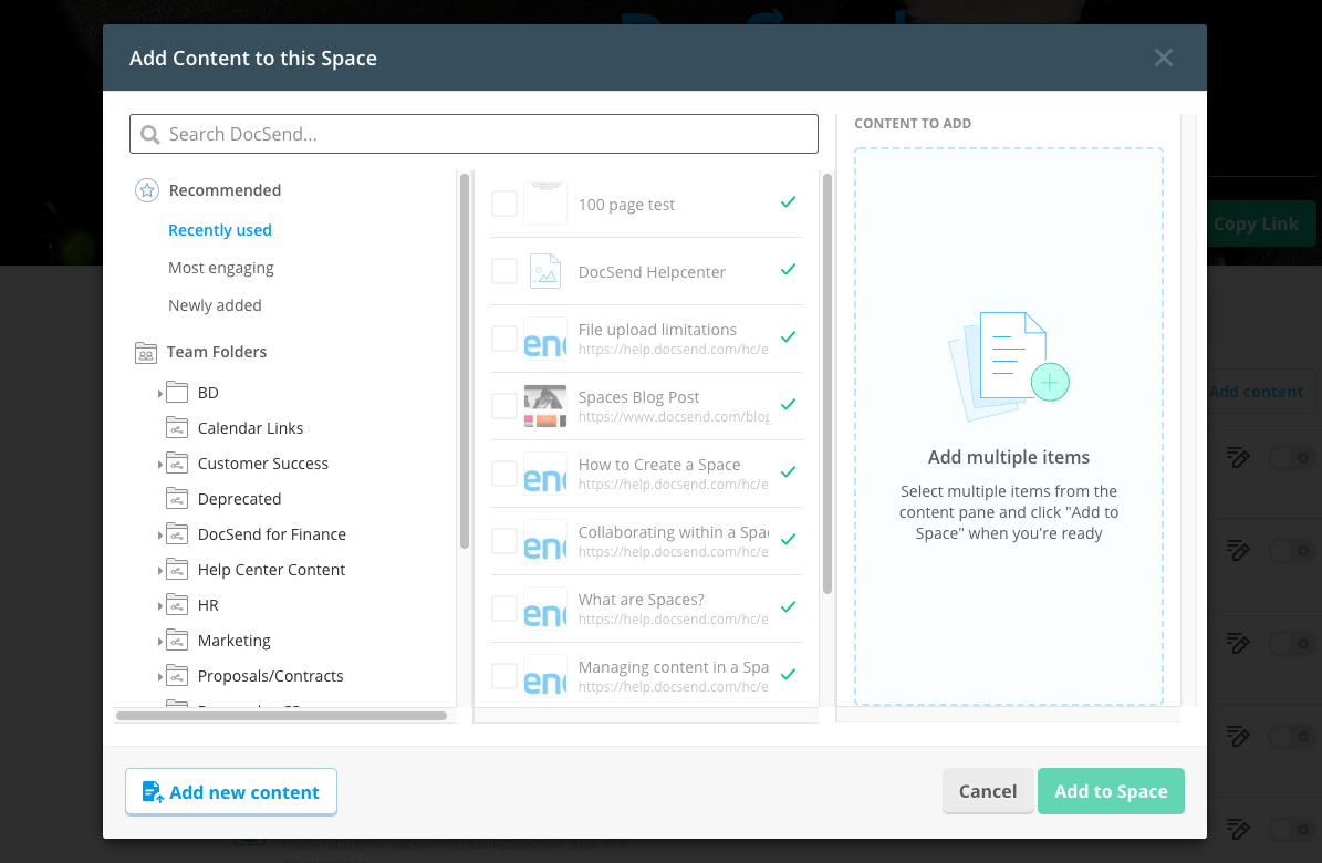 Content Recommendations – DocSend Help Center