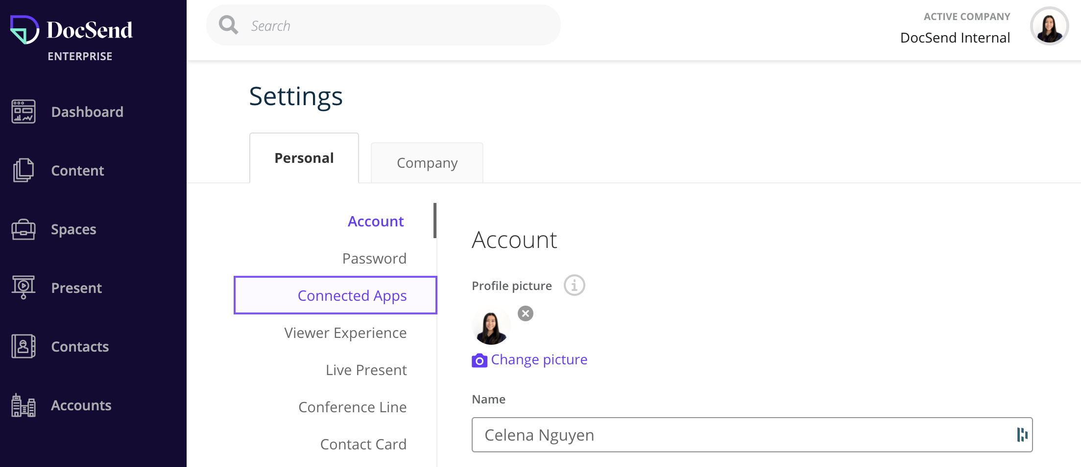 Connected Application Settings – DocSend Help Center