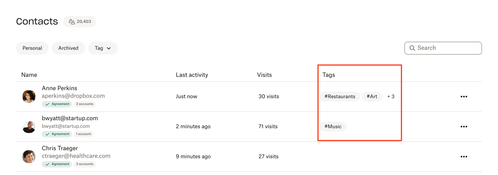 Contacts – DocSend Help Center