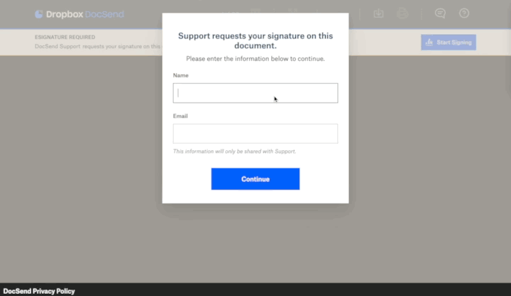 The eSignature Experience – DocSend Help Center